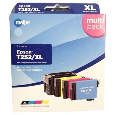 Epson T252/XL Inkjet Cartridges Multi Pack Meijer Brand Unopened New | eBay