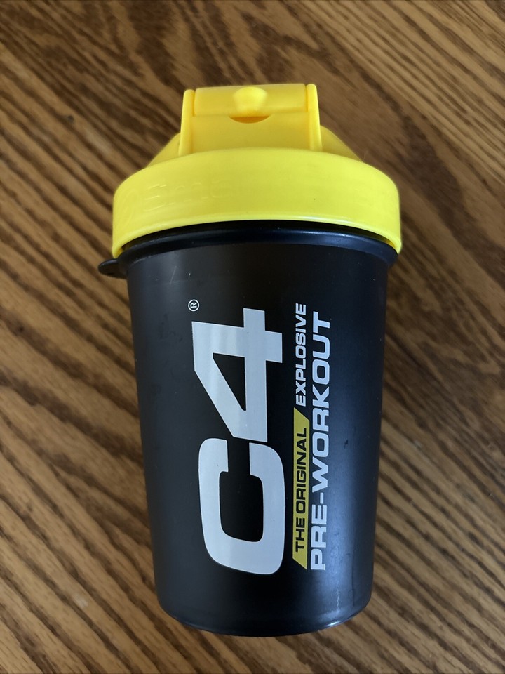 SmartShake - C4 - Shaker Bottle - Yellow/Black - 14 Oz - Dual Shaker W ...