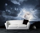 Shimmering Beautiful Moon Dark Night 3D Full Wall Mural Photo Wallpaper ...