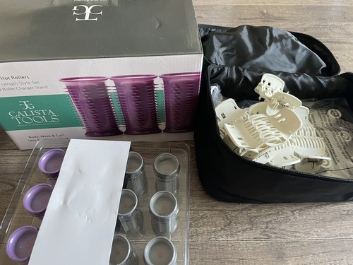 Calista Tools Ion Hot Rollers Short Length Style Set With Base 12 Hair ...