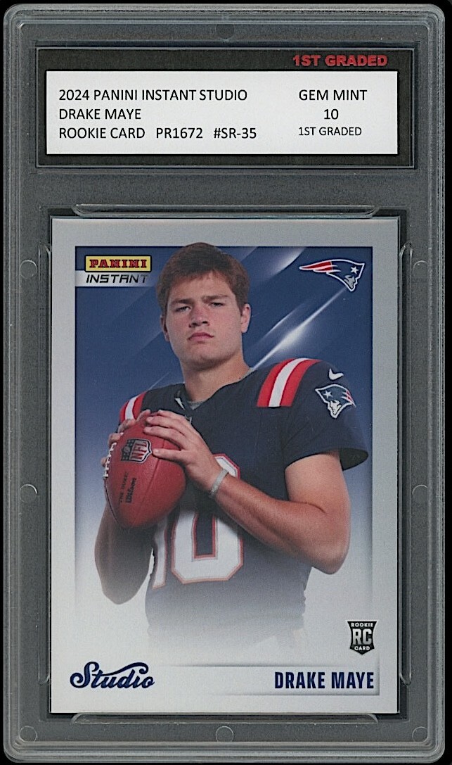 Drake Maye 2024 Panini Instant Studio 1st Graded 10 NFL Rookie Card RC ...