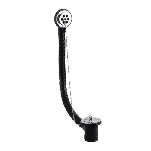 Standard Bath Waste Round Bathroom Overflow 1 1/2" Chrome Plug & Chain ...