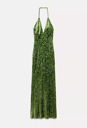 VELVET HALTER NECK DRESS ZARA | eBay