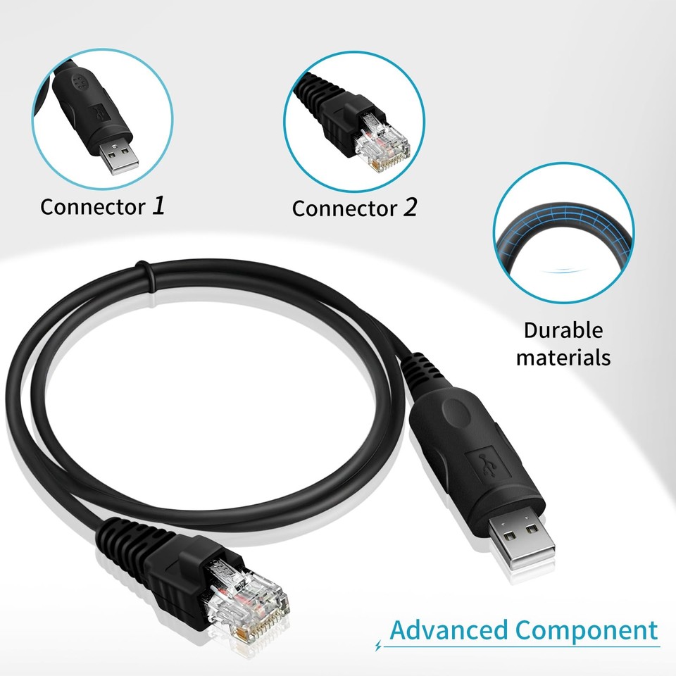 RKN4081 Programming Cable for Motorola CM200 CM300 EM200 EM400 CDM1250 ...