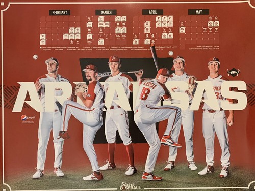 Arkansas Razorbacks Baseball 2020 SEC Schedule Poster Heston Kjerstad ...