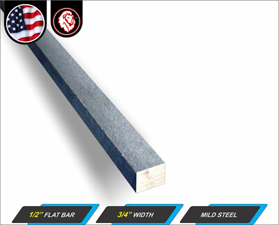 1/2" x 3/4" Steel Flat Bar - Metal Stock - Mild Steel - 12" Long (1-ft ...