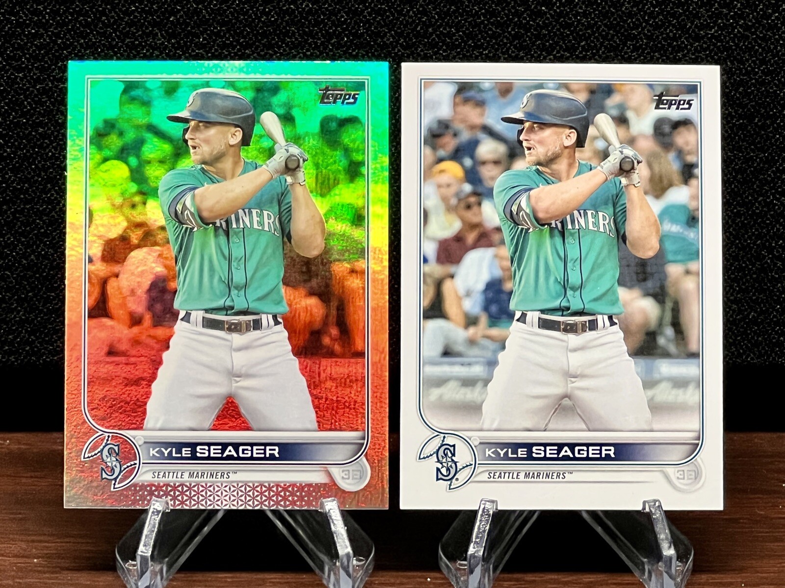 (2) Lot KYLE SEAGER 2022 Topps Series 1 161 Rainbow Foil + Base Seattle ...