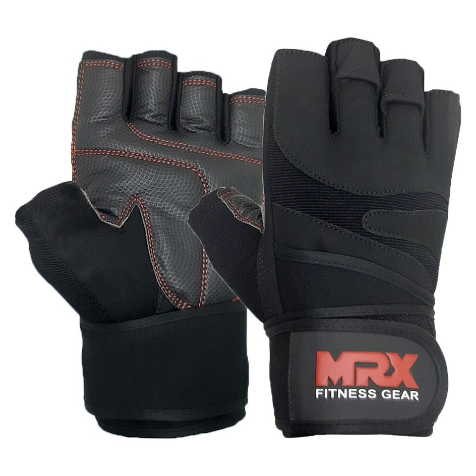 Men Gym Gloves With Wrist Wrap Weightlifting Workout Gym/Training ...
