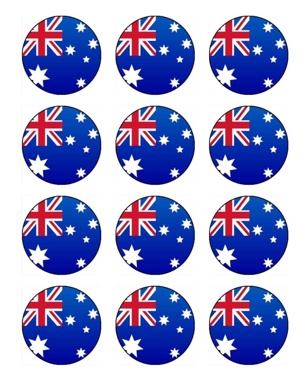 Australian Day 26th January Cake Topper Edible Icing Cupcake ...