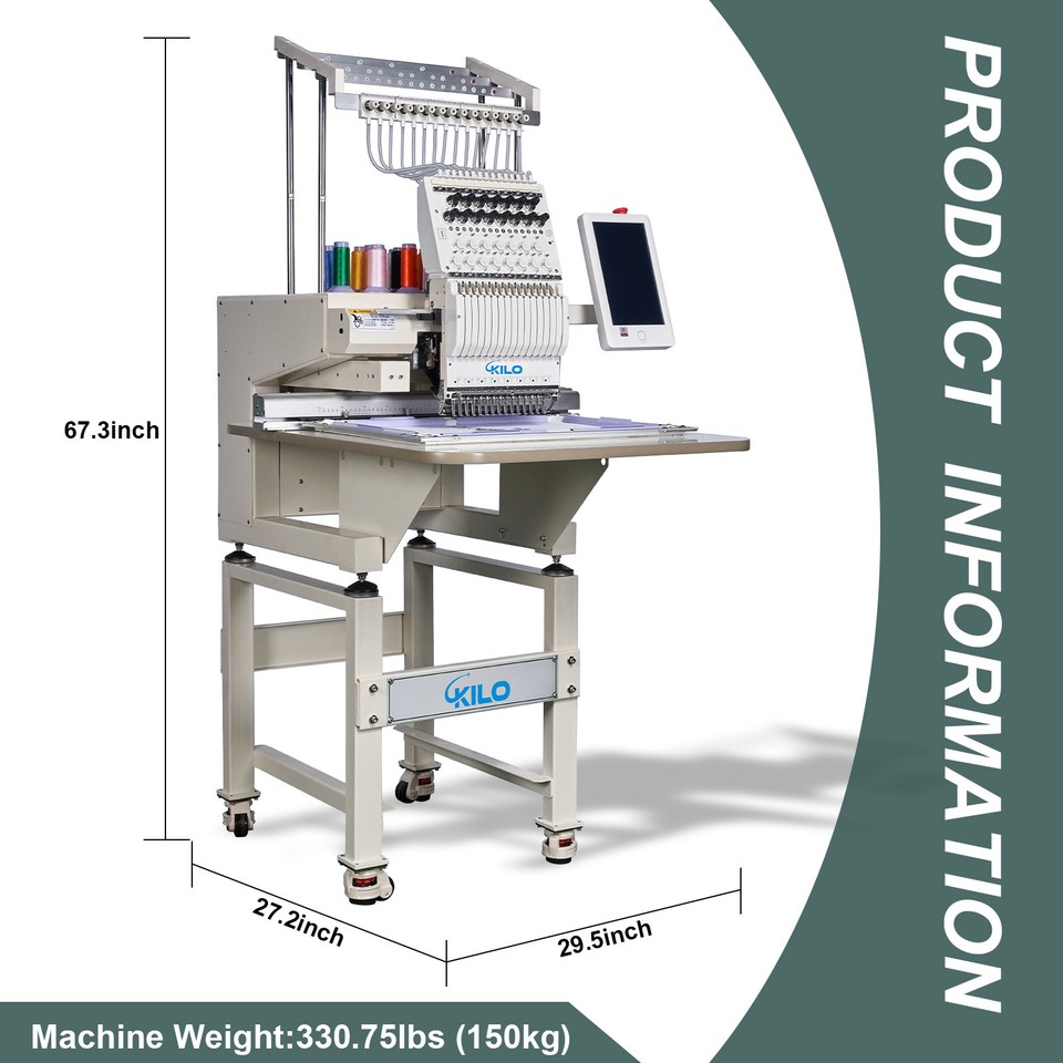 KILO 15 Needle Embroidery Machine for Cap Hat T-Shirt with Laser ...