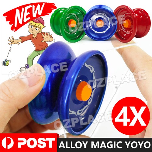 4X Aluminum Professional Yo-Yo Bundle Bearing Ball Kids Toy Magic YoYo ...