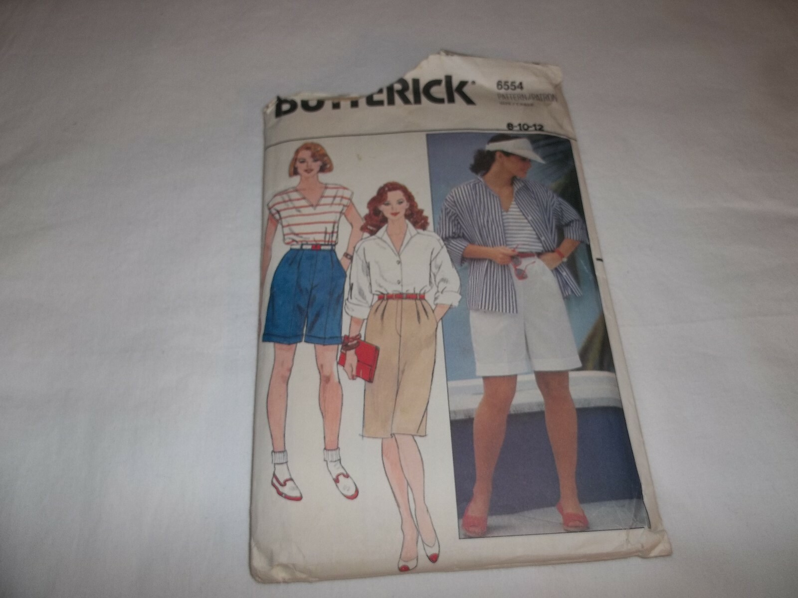 Butterick 6554 Women's Shirt Top Shorts Skirt Size 8 10 12 cut Sewing ...