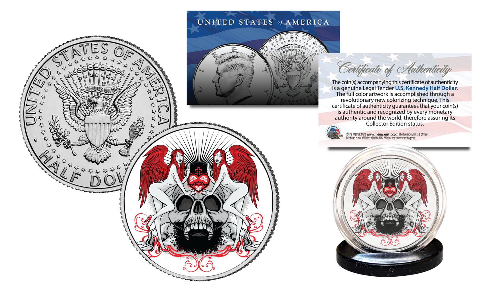 SKULL Official Legal Tender JFK Kennedy Half Dollar U.S. Coin - Sexy ...