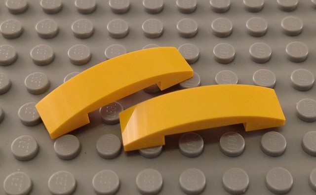 New LEGO Lot of 2 Yellow 4x1 Double Curved Slope Pieces | eBay
