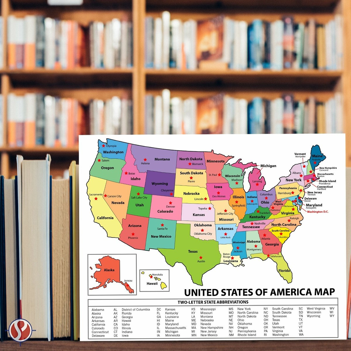 Map Of United States Classroom Poster