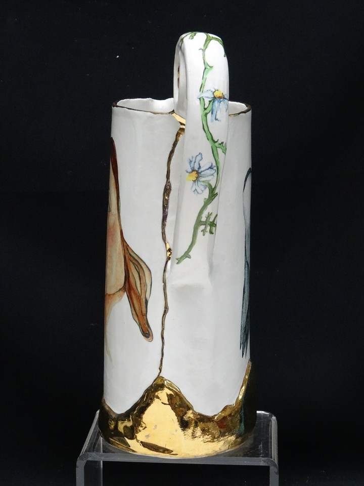 RARE MARY LOU HIGGINS (1926–2012) SCULPTURED FIGURAL PAINTED ART ...