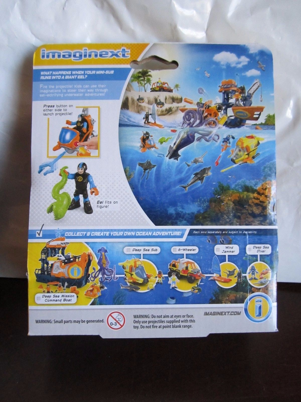 Fisher-Price Imaginext Deep Sea Diver Figure Mini Sub Eel Projectile ...