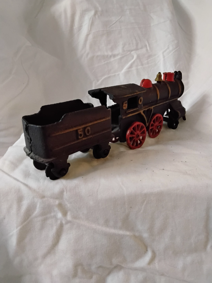 Cast Iron Train Locomotive Engine And Tinder Coal Box Car #50 | eBay UK