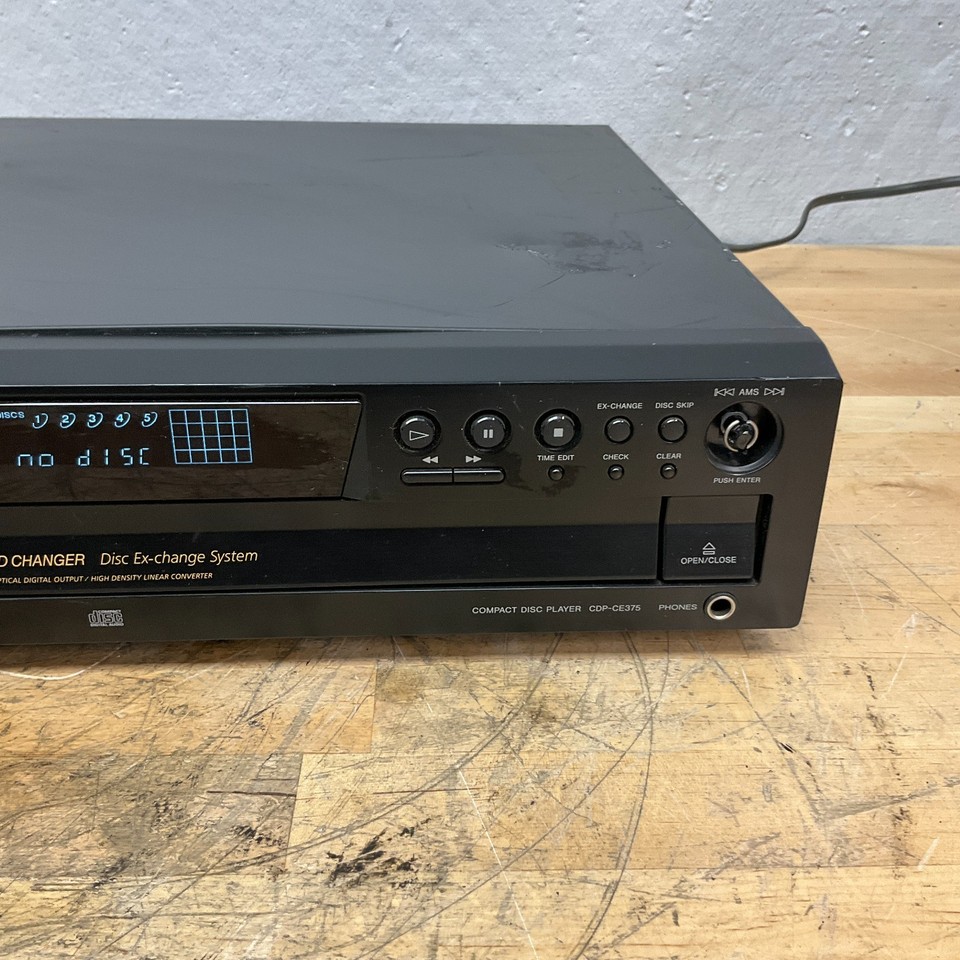 SONY CDP-CE375 5-Disc CD Changer Compact Disc Player No Remote Tested ...