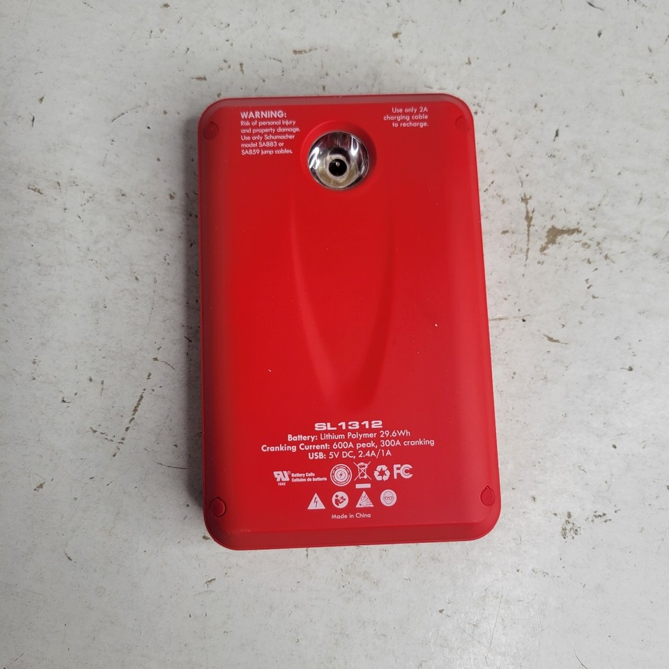 Schumacher SL1312 Portable 600A Jump Starter (No Cables) | eBay