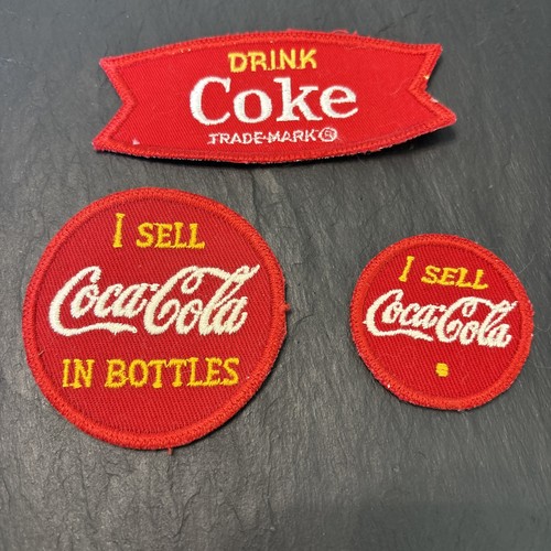 Coca Cola Coke Patches Embroidered Lot Of 3 Vintage I Sell Coca Cola ...