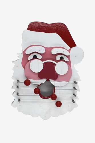 Vintage Wood Hand Painted Santa Christmas Musical Door Chime Stringed ...