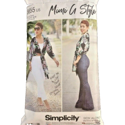 Simplicity 8655 Pattern Tie Top High Waisted Slim Bell Bottom Pants Sz ...