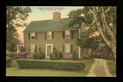 Connecticut CT postcard Hartford, Noah Webster Birthplace Vintage ...