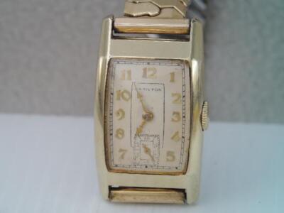 VINTAGE ART DECO HAMILTON CARSON 14K GOLD FILLED WRISTWATCH RUNNING 980 ...