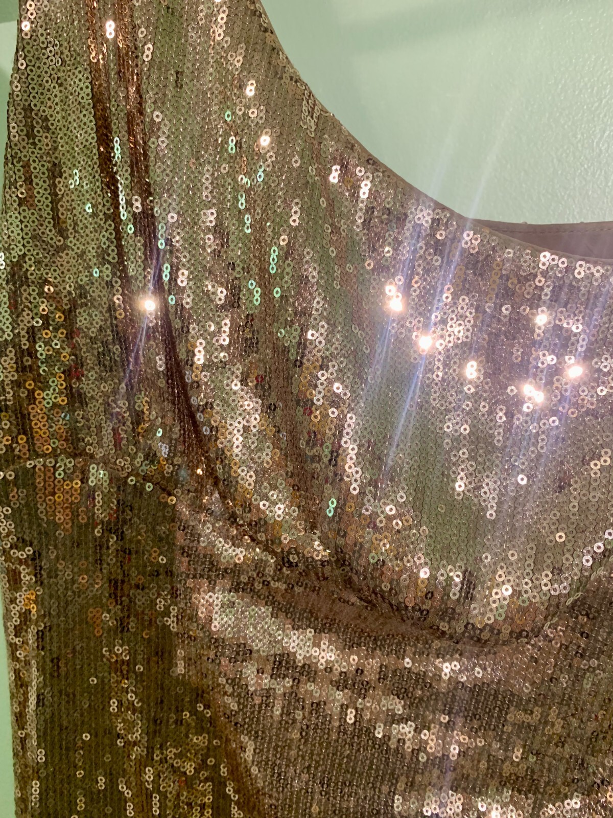 Nicole Miller Sequin Gold One Shoulder Dress, Floor L… - Gem