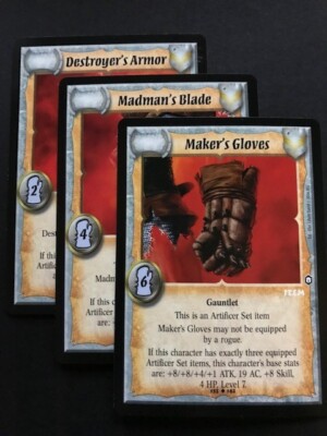 Artificer Set 3 cards MAKER'S GLOVES Warlord Saga Of The Storm CCG ...