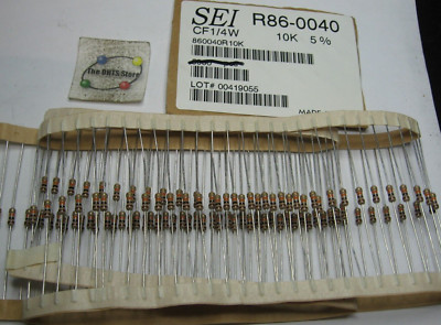Carbon Film 1/4 Watt Resistor 10000 Ohm 10K 5% - NOS Qty 200 | eBay