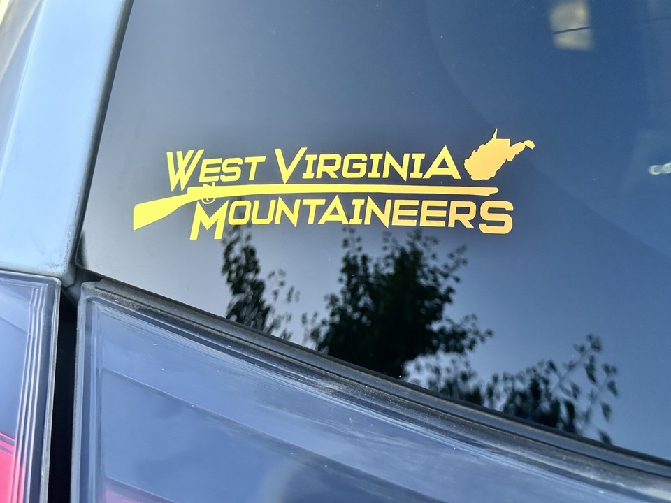 WVU Mountaineers Musket Vinyl Car Window Decal West Virginia Brushed ...