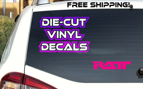 HOT PINK RATT Vinyl Sticker Decal car truck window, laptop, 80s rock ...
