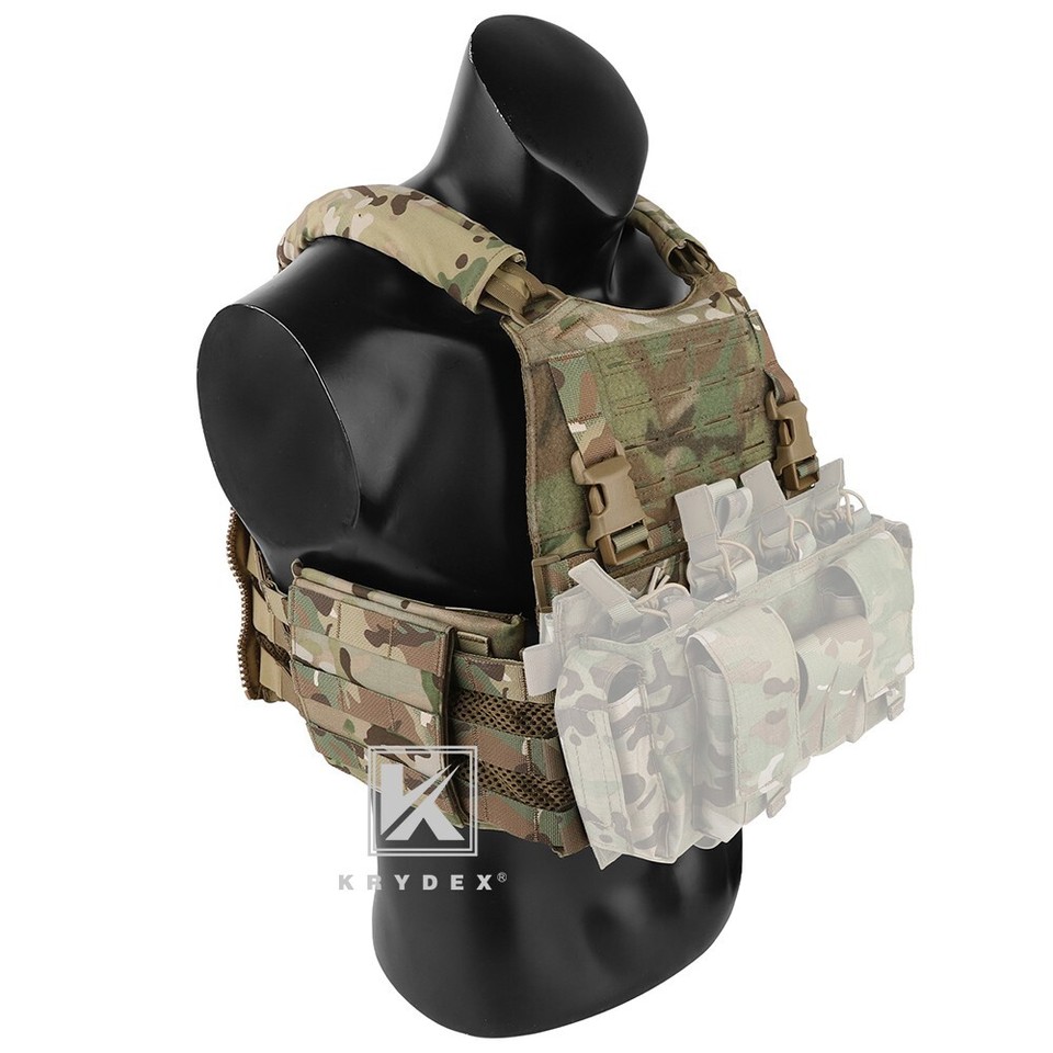 KRYDEX Tactical SCARAB Plate Carrier Heavy Duty MOLLE Vest w/ Side ...