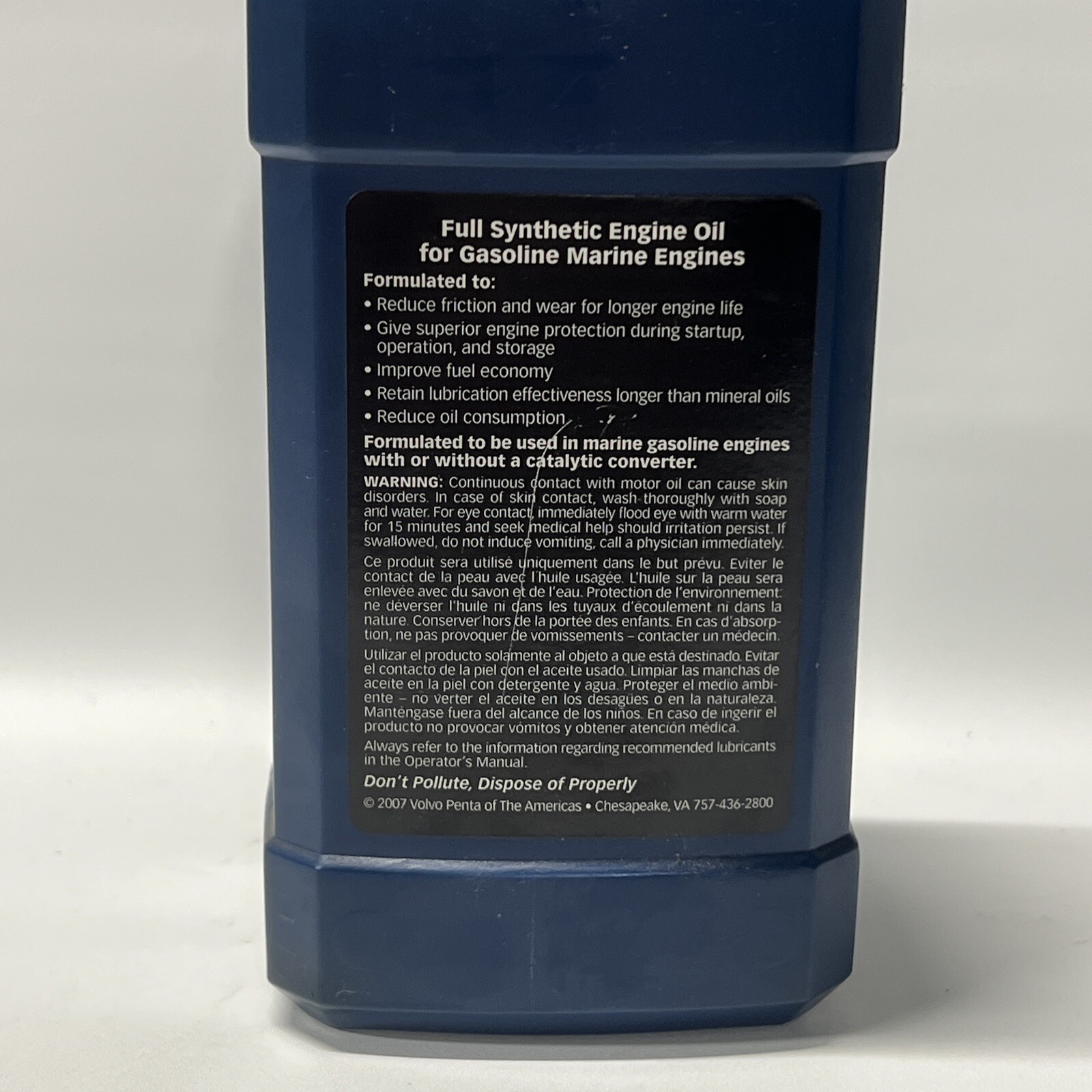 OEM Volvo Penta Marine Oil Full Synthetic Gasoline Engine Oil SAE 30 ...