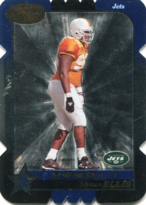 2000 Leaf Certified SHAUN ELLIS Mirror Blue Die Cut Rookie TENNESSEE ...
