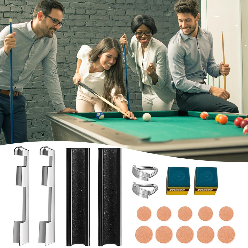 Deluxe Table Cue Repair Kit Billiards Pool Stick Tip Chalk Repair Kit ...
