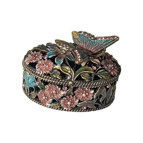 ENAMELED,CRYSTAL BUTTERFLY TRINKET BOX | eBay
