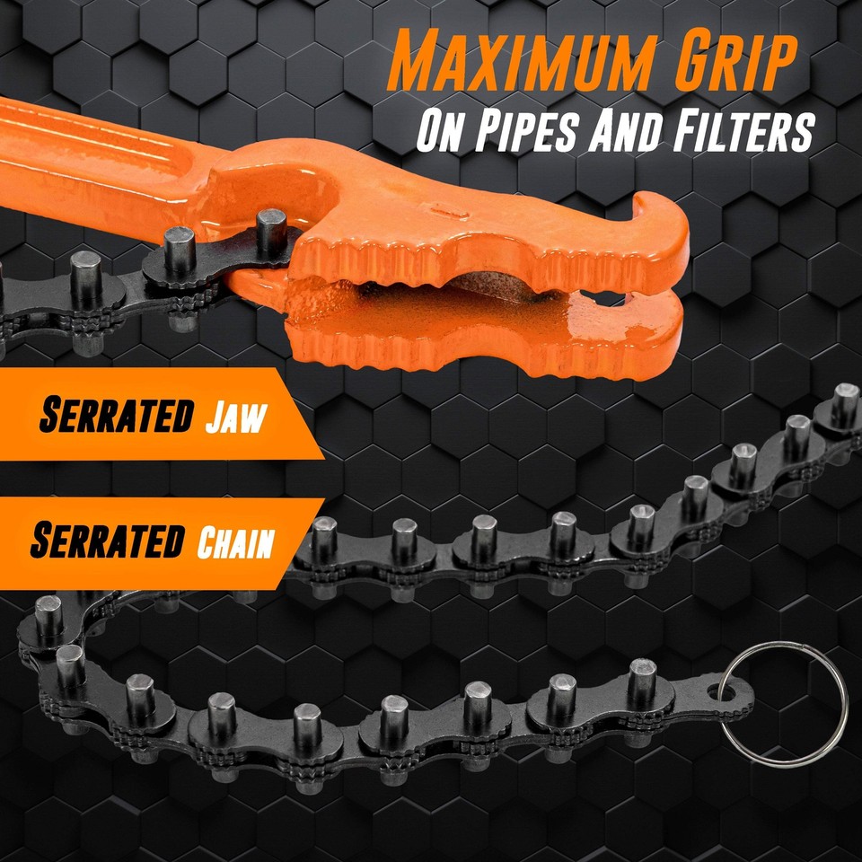 Chain Wrench Heavy Duty – Fits 1-1/2” to 6” Pipes and Filters – Chain ...