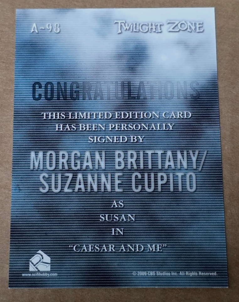 The Complete Twilight Zone A98 Morgan Brittany Autograph Suzanne Cupito Insc | eBay