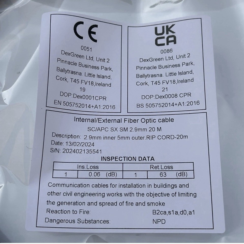 Bundle Job lot 15x 20m Fibre Optic Cable Internal/ External brand New ...