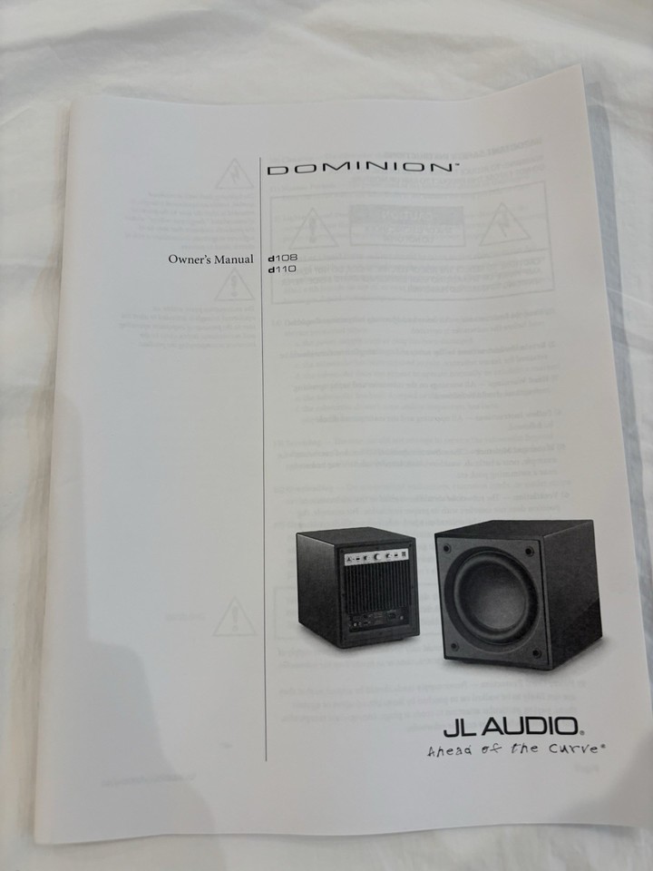 JL Audio Dominion D110 - 10" Powered Subwoofer Gloss Black - excellent condition | eBay