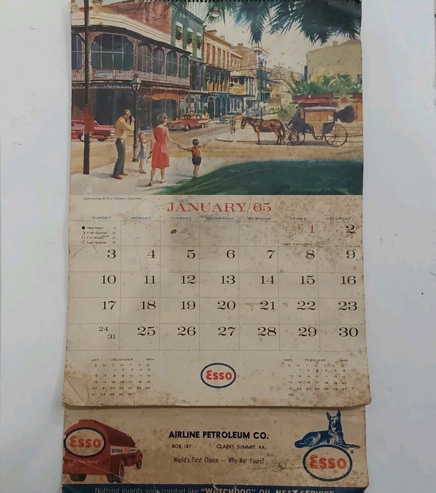 Vintage 1965 Esso Calendar. | eBay