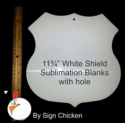 30 Pieces 11.75" **SHIELD** WHITE ALUMINUM SUBLIMATION BLANKS / WITH ...