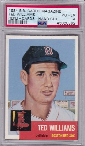 1984 B.B. Cards Magazine #281 TED WILLIAMS PSA 4 tough! Repli-Cards ...