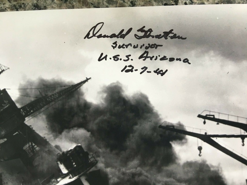 DONALD STRATTON USS ARIZONA PEARL HARBOR SURVIVOR RARE SIGNED PEARL ...