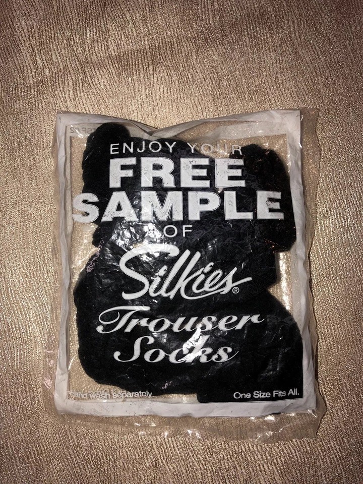 VINTAGE SILKIES BLACK NYLON TROUSER SOCKS HOSIERY ONE SIZE | eBay