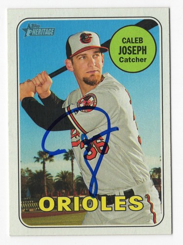 CALEB JOSEPH Signed Autographed 2018 Topps Heritage Baseball Card ...