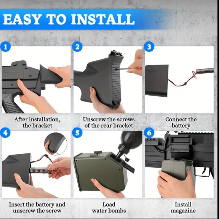 M249 LMG Long Range Gel Blaster With Automatic Shooting W/High Fire ...